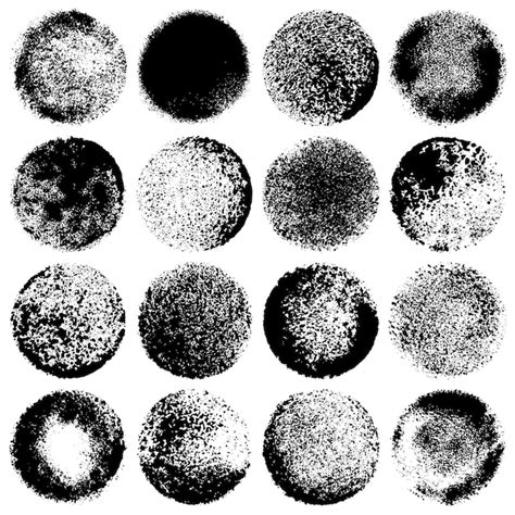 Premium Vector Set Of Grunge Circles White Circles On A Black Background