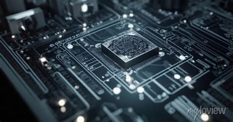 Element Circuit Board With Encoder And Decoder On Abstract Background
