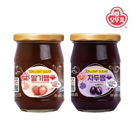 [오뚜기] 라이트슈가 딸기쨈 290g X 2개 라이트슈가 자두쨈 290g X 2개 홈플러스 택배배송