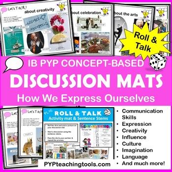 IB PYP Concepts Discussion Mats For How We Express Ourselves By Susan Powers