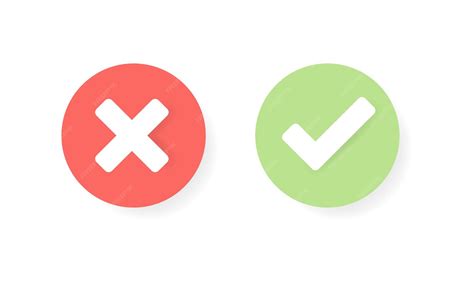 Premium Vector Approve And Reject Line Icon In Red And Green Color Cross And Check Mark