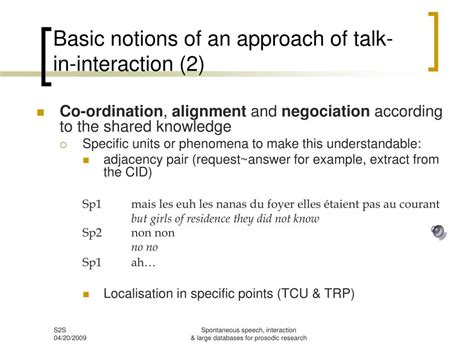 Ppt Spontaneous Speech Interaction And Large Databases For Prosodic Research Powerpoint
