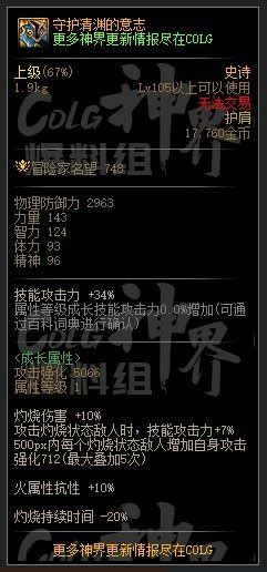 【神界：装备流派】神界版本装备流派变化整理 灼伤流沃特碧们的colgdnf地下城与勇士 Colg玩家社区