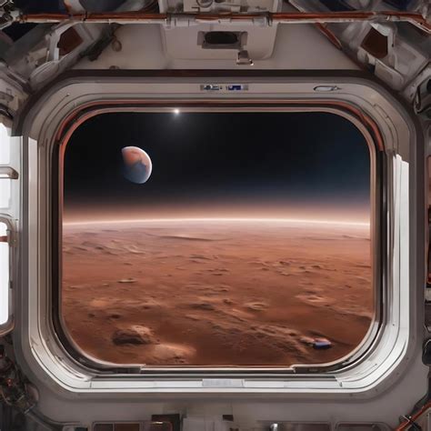 Premium Ai Image Mars From The Window Of A Space Station