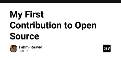 My First Contribution To Open Source Dev Community