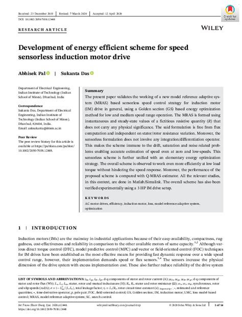 Pdf Development Of Energy Efficient Scheme For Speed Sensorless