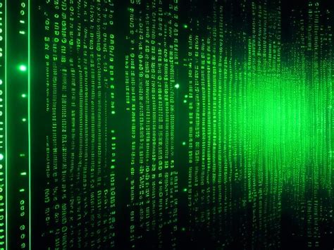 A Vibrant Canvas Illuminated By A Cascade Of Green Binary Code Forming