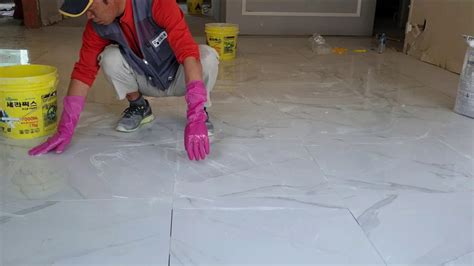 폴리싱타일 줄눈시공 요령 Youtube