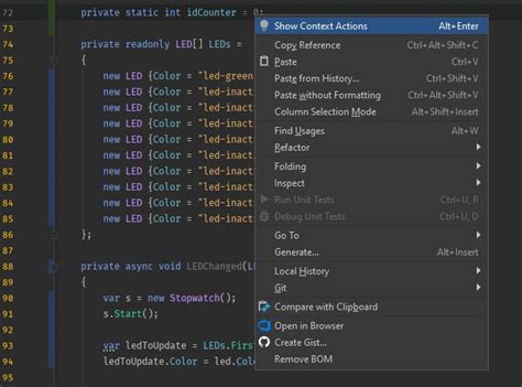 Show Context Actions Bulb Alt Enter Does Not Work Rider Support
