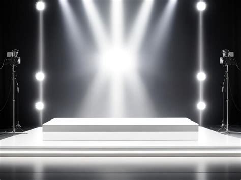 Premium AI Image Stage Podium Illuminated By Spotlight Empty Run 7