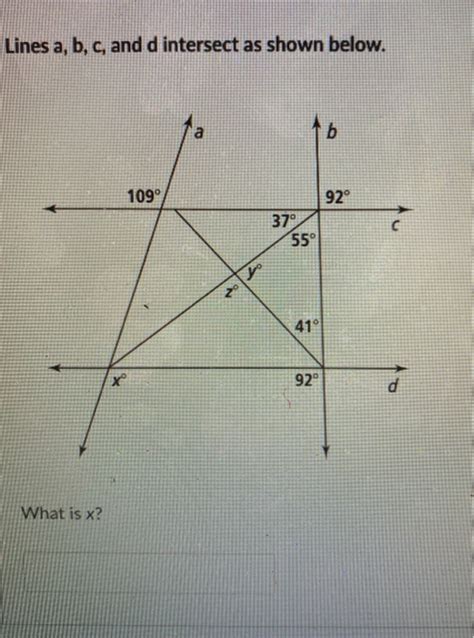 Solved Lines A B C And D Intersect As Shown Below A B Chegg
