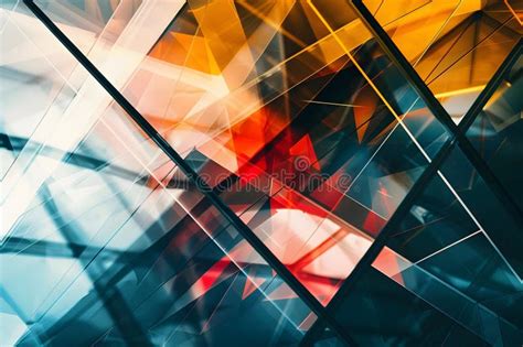 Abstract Geometric Shapes Intersect And Reflect Light Creating A Dynamic Visual Composition