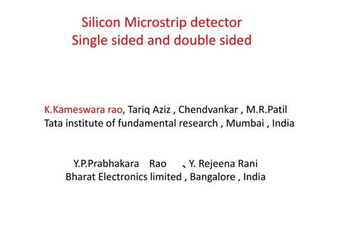 Ppt Silicon Microstrip Detector Single Sided And Double Sided