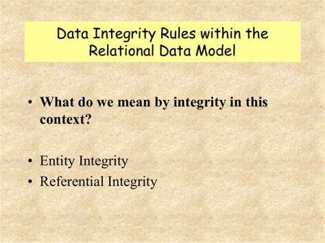 data integrity in relational model