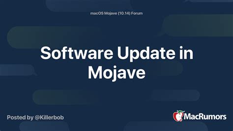 Software Update In Mojave Macrumors Forums