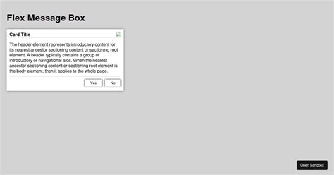Flex Message Box Codesandbox