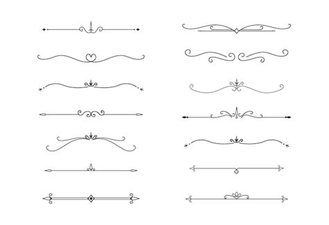 premium vector set of vintage decorative lines text dividers line
