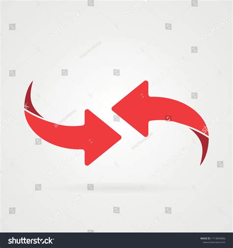 Two Simple Curved Red Arrows Icon Stock Vector Royalty Free 1713844006 Shutterstock