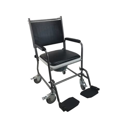 Mobile Commode Glideabout 4 X Braked Castors And Adjustable Footrests