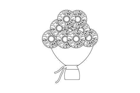 Wedding Flower Framework Outline Graphic By Mydesignstudiosemarang