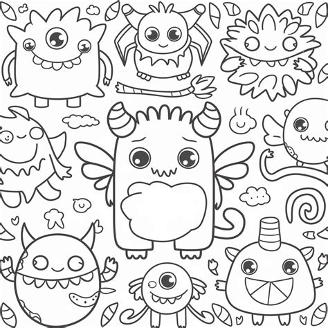 귀여운 몬스터 색칠 공부 Kr에서 무료 색칠 공부