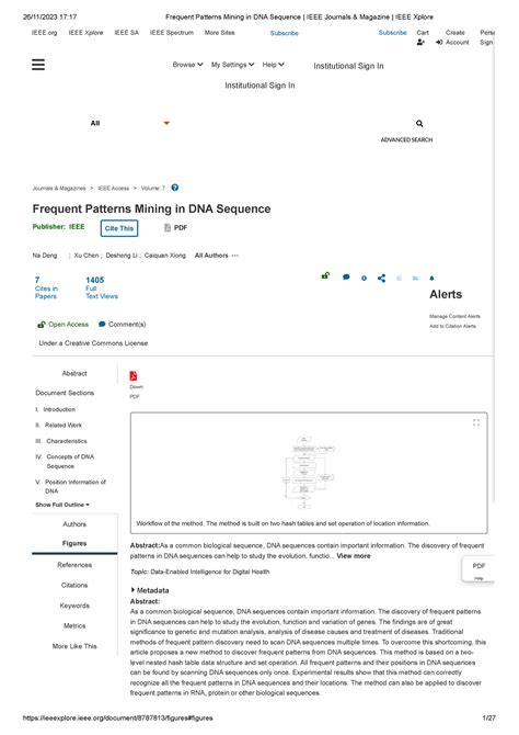 Frequent Patterns Mining In DNA Sequence IEEE Journals Magazine IEEE Xplore IEEE IEEE Xplore