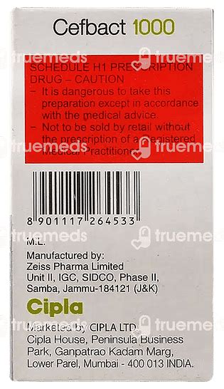 Cefbact 1000 Mg Injection Uses Side Effects Price And Substitutes