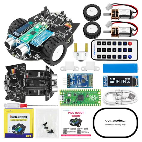 Raspberry Pi Pico Intelligent Robot Car Kit With Pico Obstacle