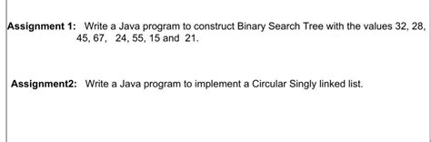 Solved Assignment 1 Write A Java Program To Construct
