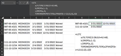 Excel Formula To Pull Most Recent Data If Dates Are Sequential Stack