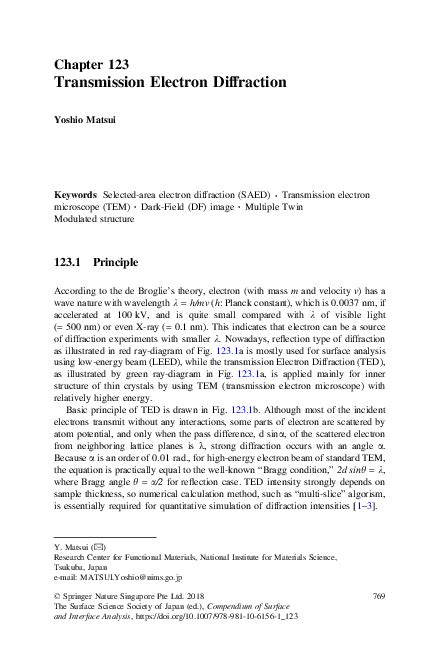 Pdf Transmission Electron Diffraction