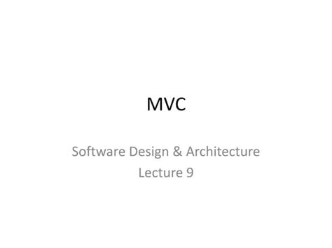 Design Pattern Mvc Mvp And Mvvm Pptx