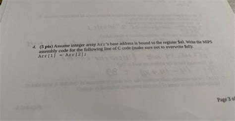 Solved 4 5 Pts Assume Integer Array Arxs Base Address Is