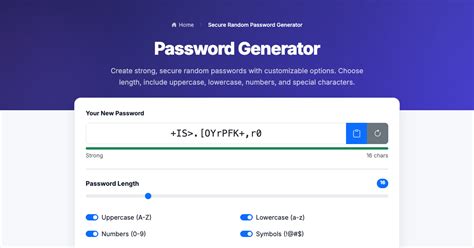 Secure Random Password Generator Charcount