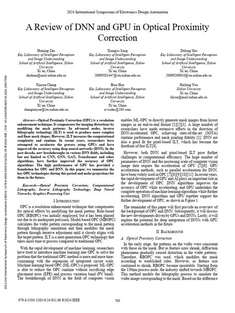 A Review Of Dnn And Gpu In Optical Proximity Correction Pdf Deep Learning Graphics