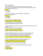 EMT Old Final Exam Questions Docx EMS FINAL EXAM 1 A Babe Female Presents With