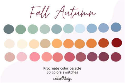 Procreate Color Palette Fall Autumn Graphic By UDShopTHDesign Creative Fabrica