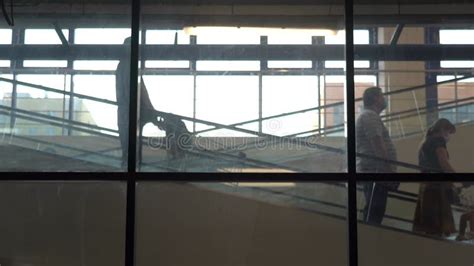 Escalator Side View Riding An Escalator In A Public Place Stock Footage Video Of City