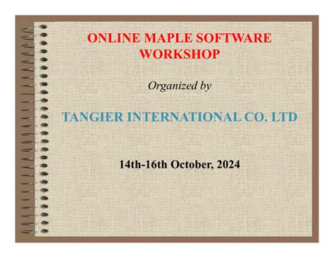 Pdf Online Maple Software Workshop