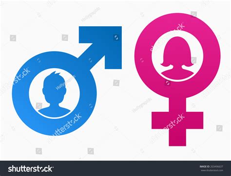 Gender Symbols Heads Man Woman Stock Vector Royalty Free 203496637