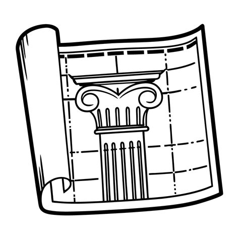 Blueprint Of Classical Ionic Column Design In Architectural Sketch 59161392 Vector Art At Vecteezy
