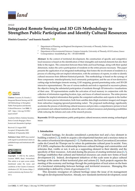 Pdf Integrated Remote Sensing And 3d Gis Methodology To Strengthen