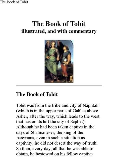 Book Of Tobit With Commentaries Religion And Belief