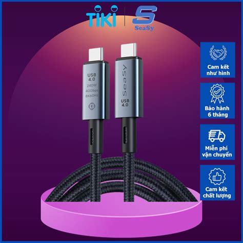 Dây Cáp Sạc Nhanh Type C To Type C Công Suất 240w Seasy Hỗ Trợ 8k