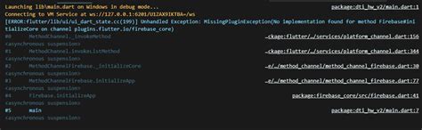 Dart Unhandled Exception MissingPluginException No Implementation