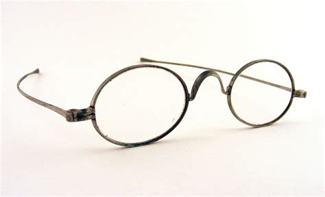 Antique Eye Glasses Wire Frame Oval Lenses Granny