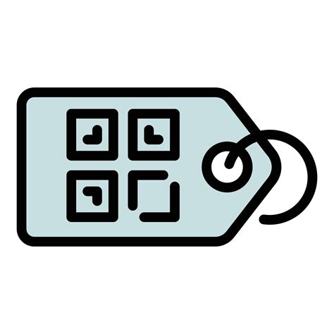 Qr Code Tag Icon Outline Vector Mobile Scan 14357384 Vector Art At Vecteezy