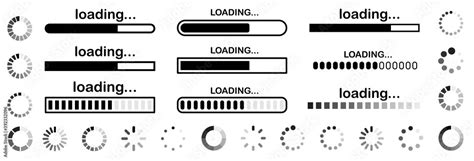 set of vector loading icons loading bar progress icon download