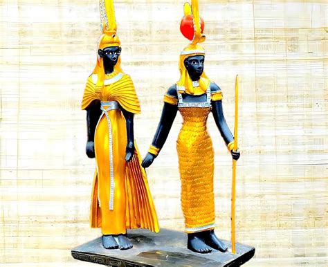Osiris And Hathor Gods Statue Ancient Egyptian Figurine Osiris And