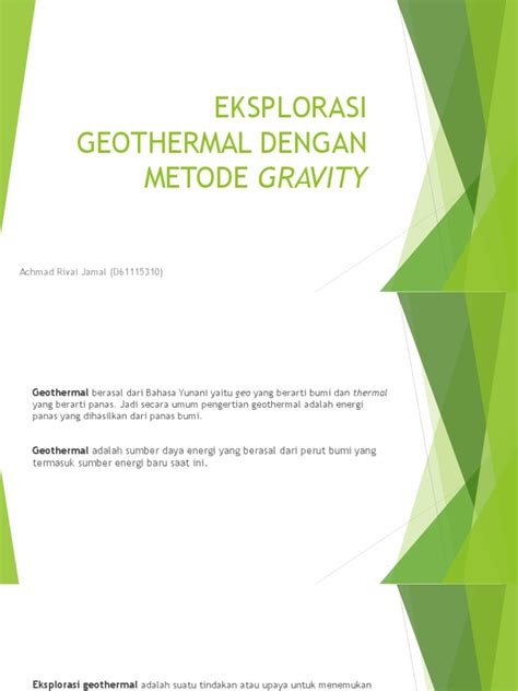 Eksplorasi Geothermal Dengan Metode Gravity Pdf